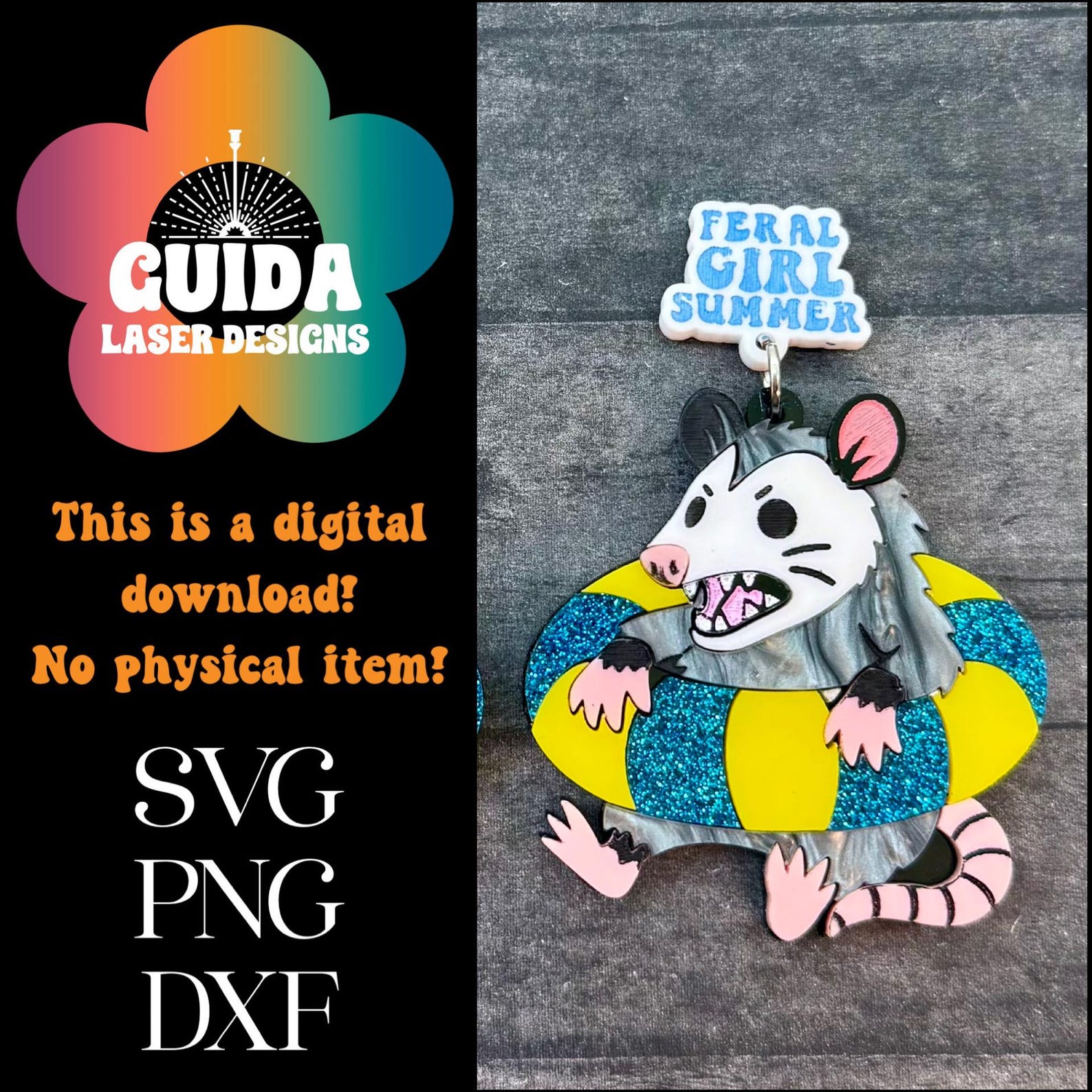 Feral Girl Summer Opossum Earrings SVG – Laser Cut File for Glowforge ...