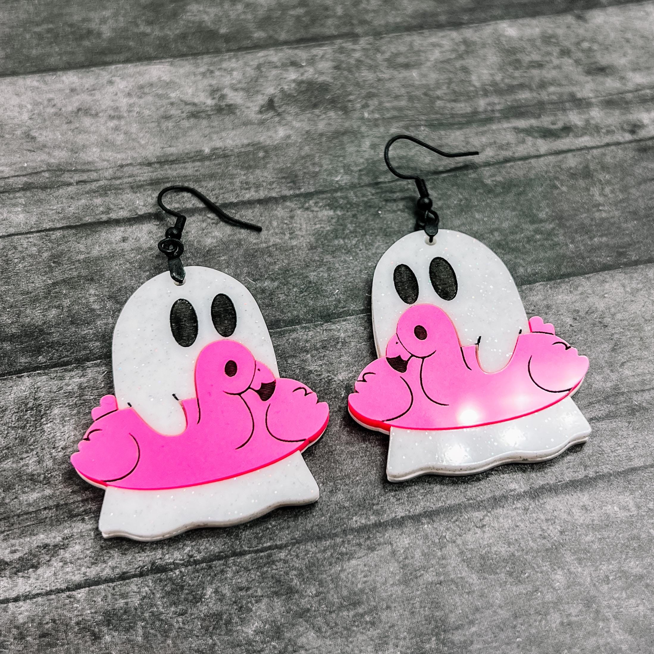 Summer Ghost Earrings SVG – Laser Cut File for Glowforge – Flamingo ...