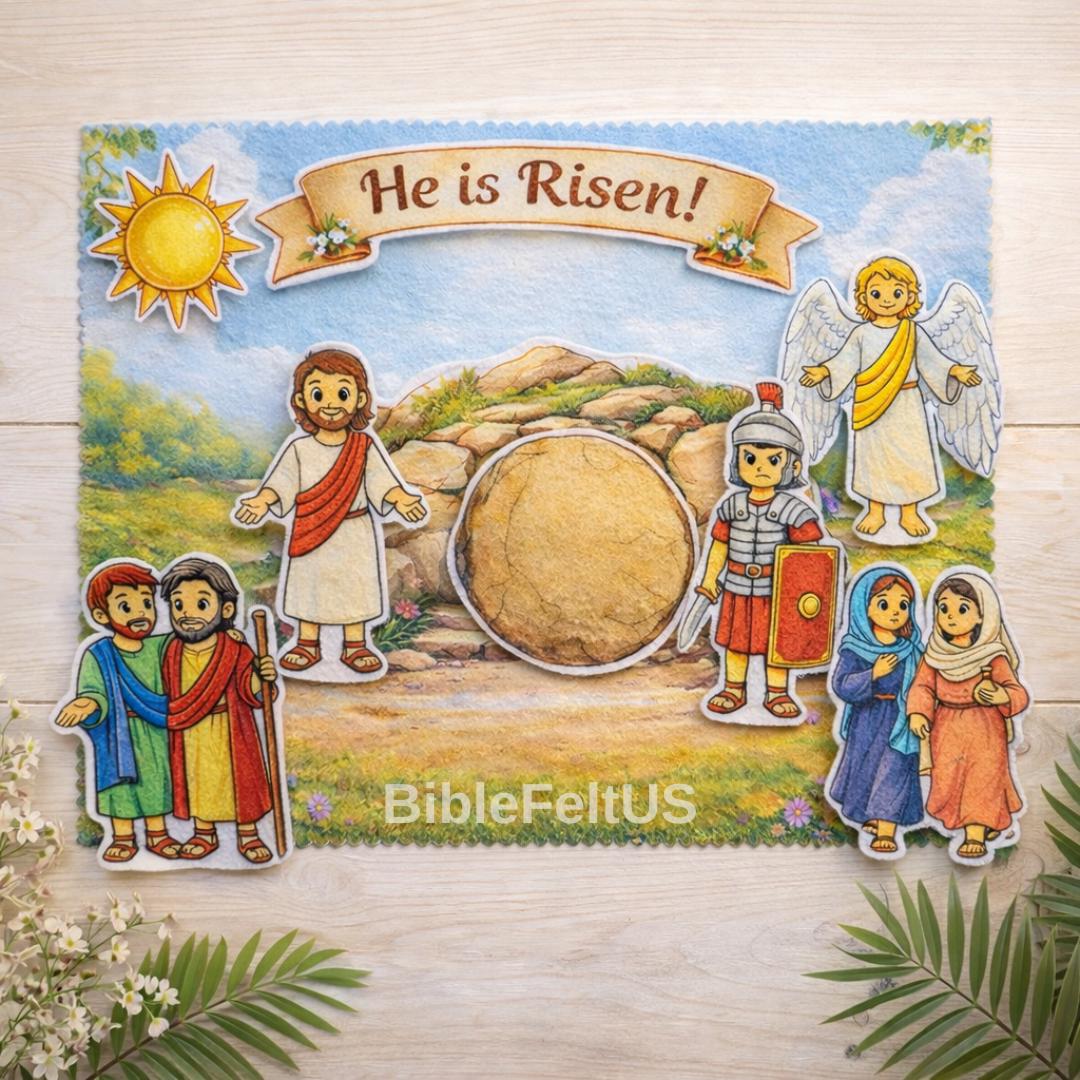 Easter Resurrection Felt Board Set | He is Risen Bible Lesson (sunday ...