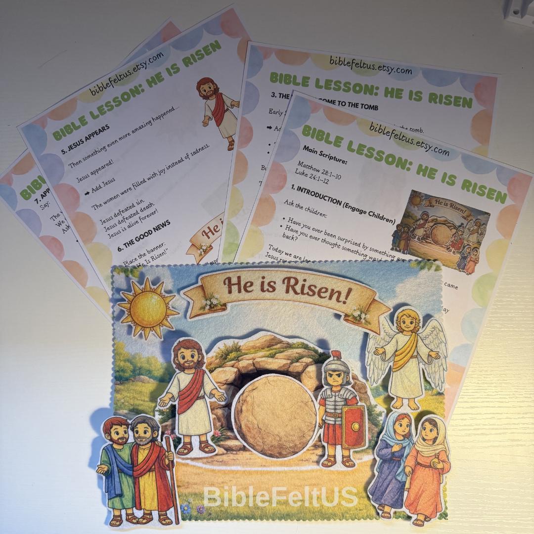 Easter Resurrection Felt Board Set | He is Risen Bible Lesson (sunday ...