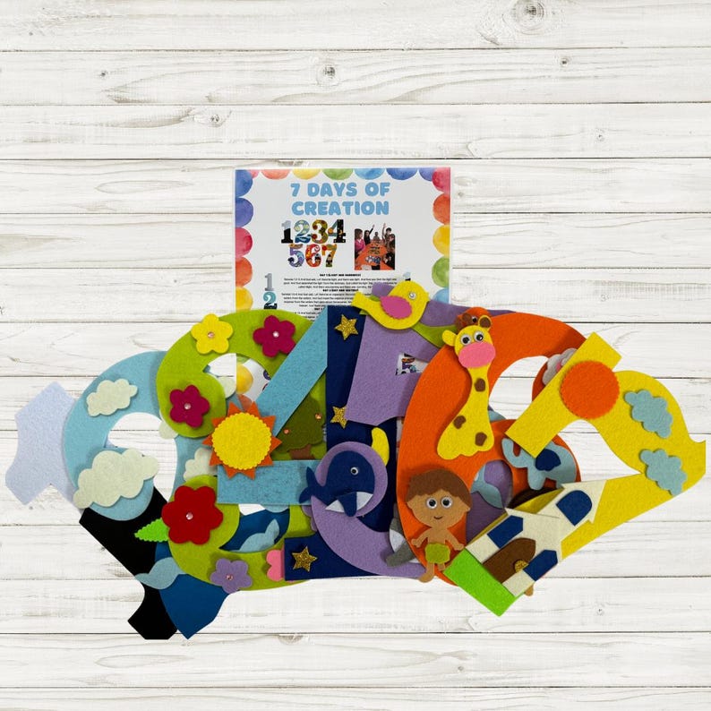 Story of Creation, Felt Numbers 7 Days of Creation, Bible Felt Stories ...