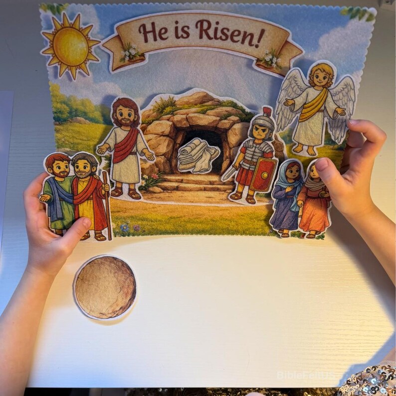 Easter Resurrection Felt Board Set | He is Risen Bible Lesson (sunday ...
