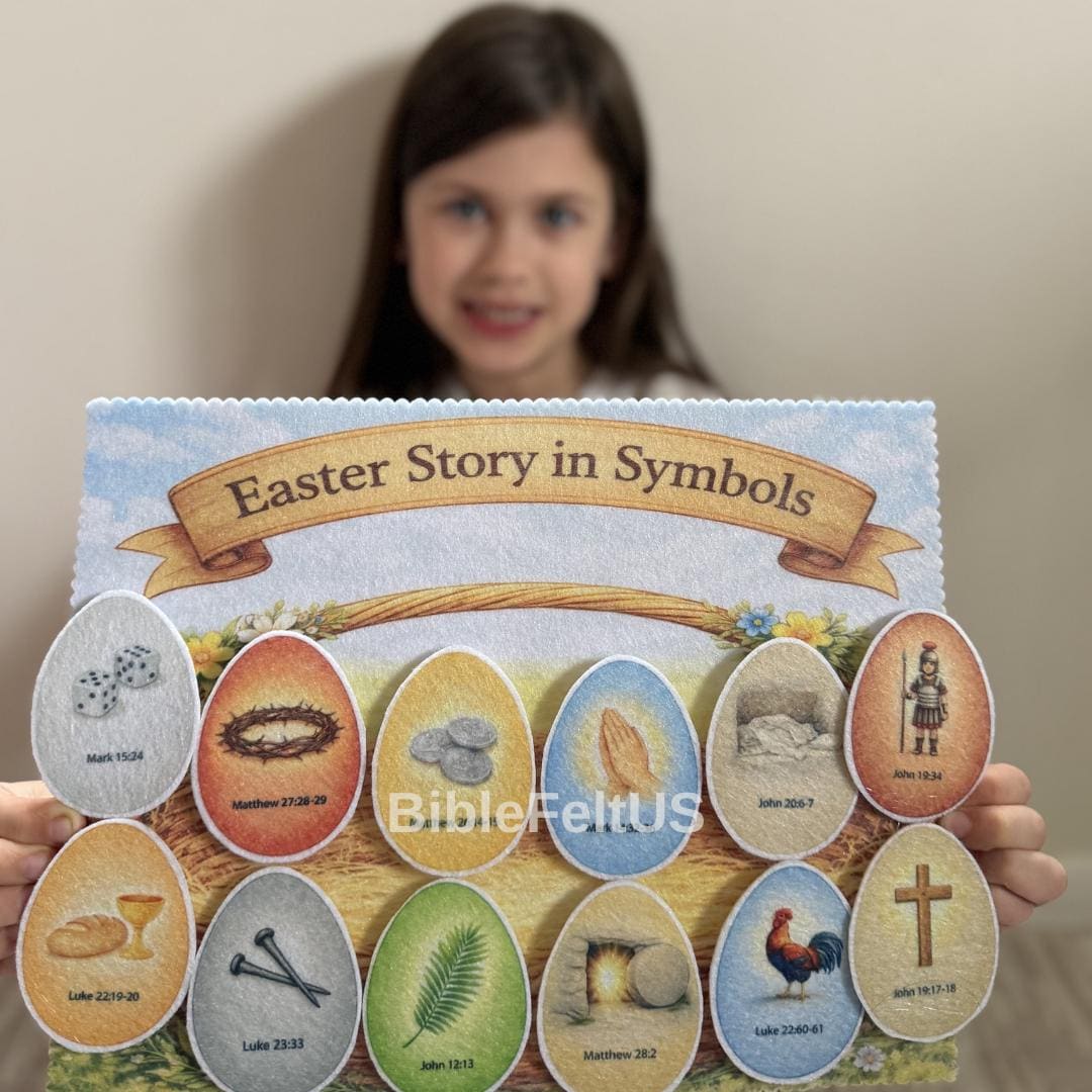 Christian Easter Egg Hunt Felt Set | Resurrection Story Symbols ...
