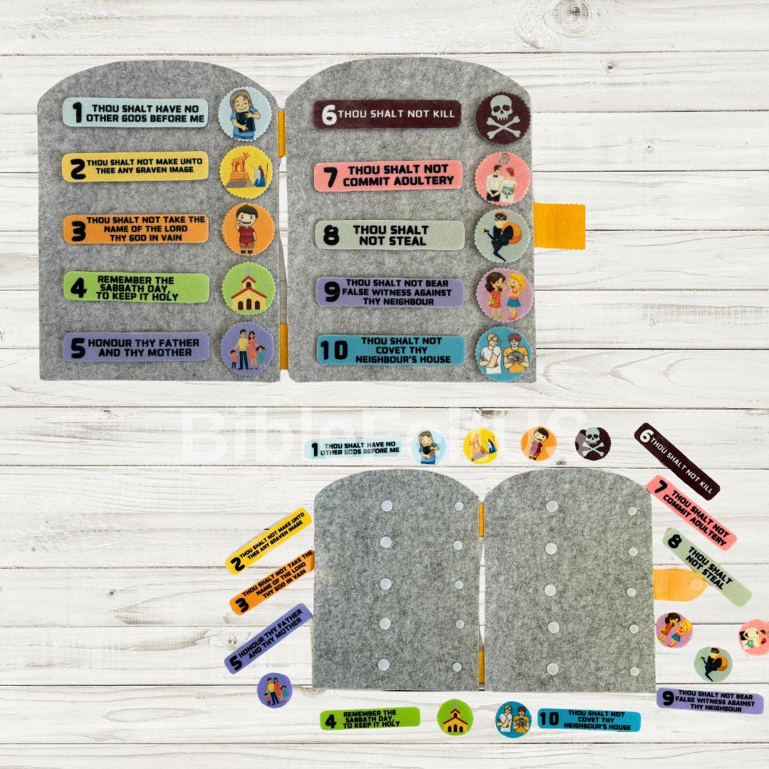 10 Commandments Felt Game, Bible Felt, Sunday School Craft, Bible ...