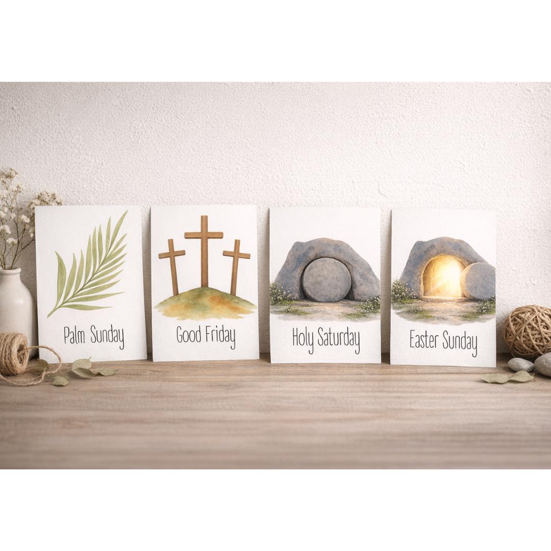 Holy Week Printable Wall Art for Kids | Easter Christian Posters Set ...