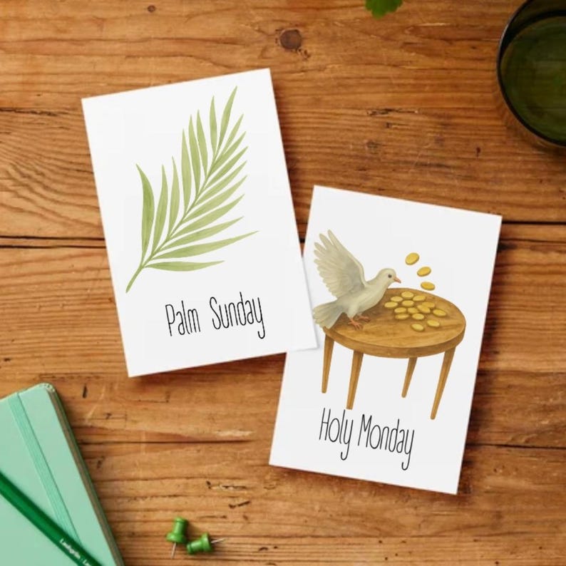 Holy Week Printable Wall Art for Kids | Easter Christian Posters Set ...