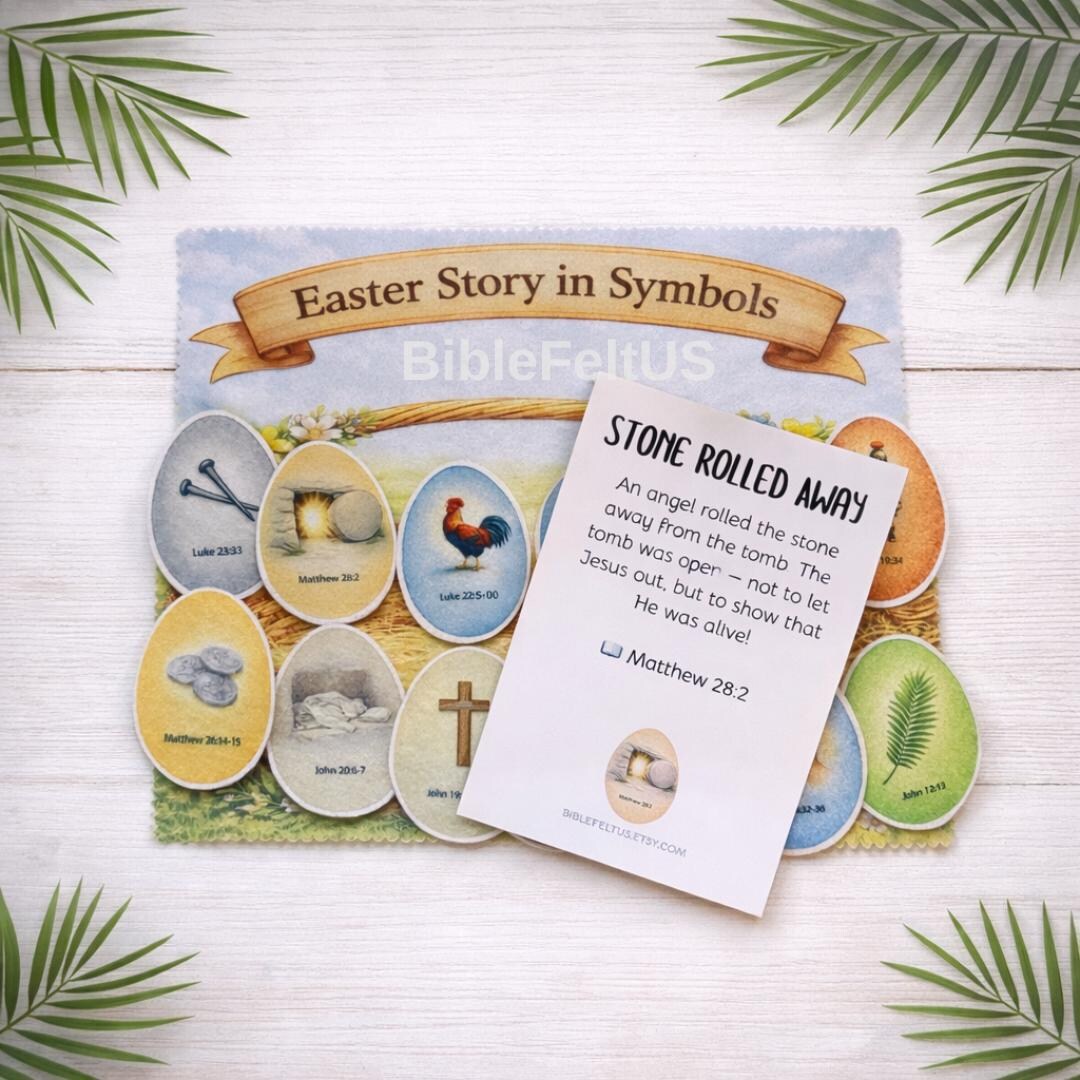 Christian Easter Egg Hunt Felt Set | Resurrection Story Symbols ...