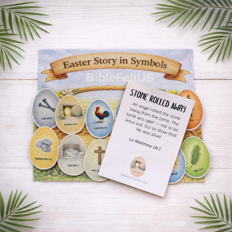 Christian Easter Egg Hunt Felt Set | Resurrection Story Symbols ...