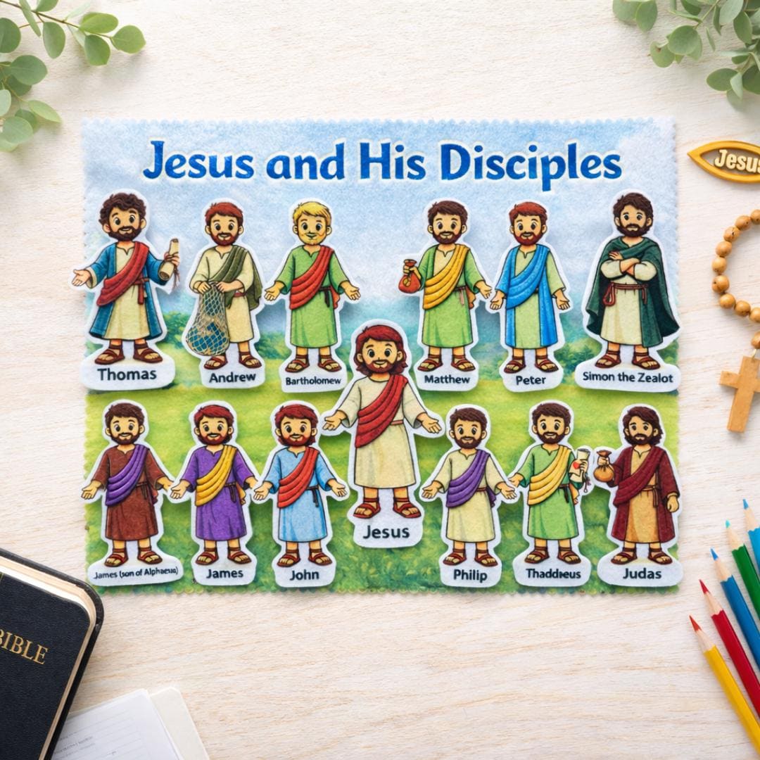 Jesus and 12 Disciples Felt Activity | Interactive Sunday School ...