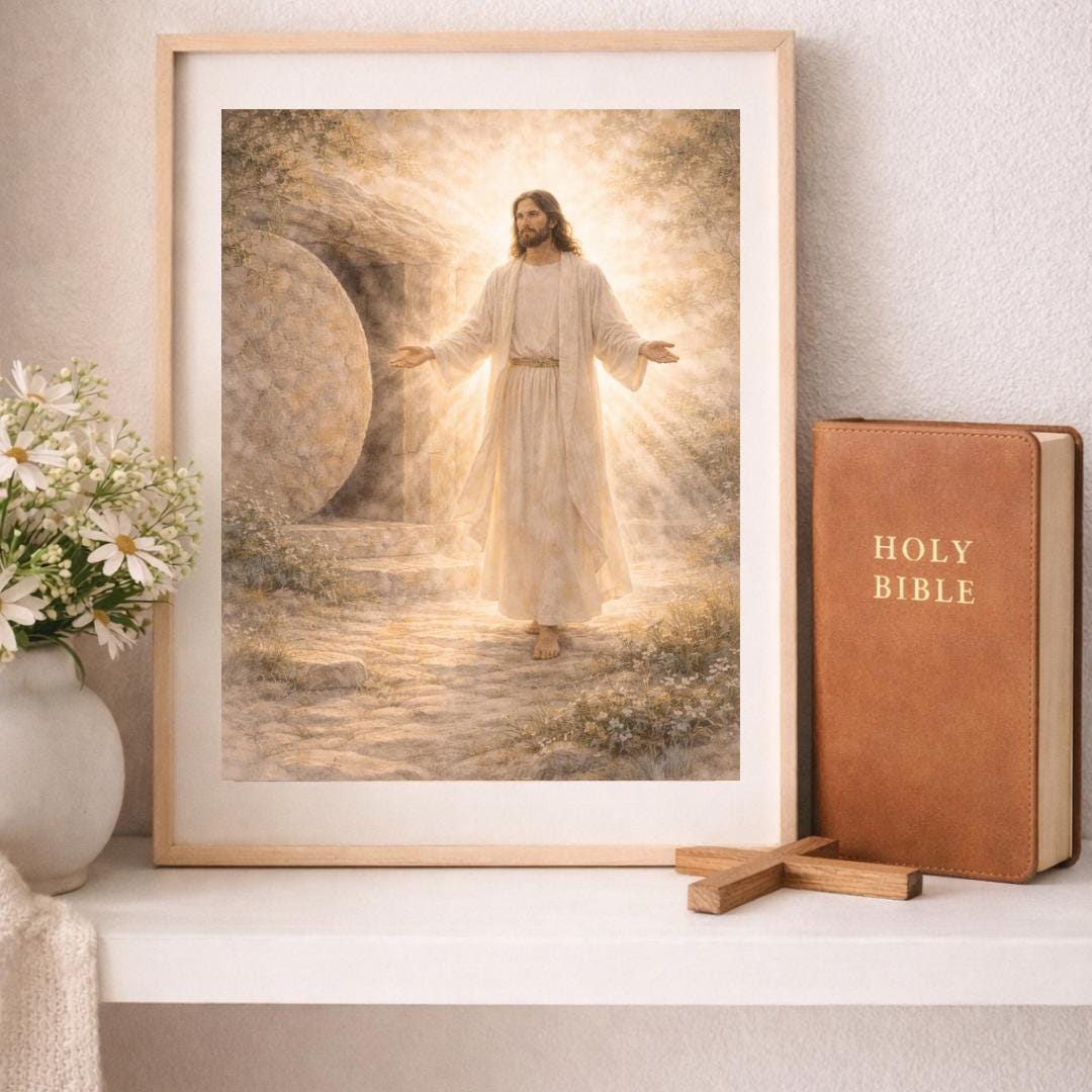 Easter Christian Wall Art Printable Set of 3 | Jesus Resurrection Art ...