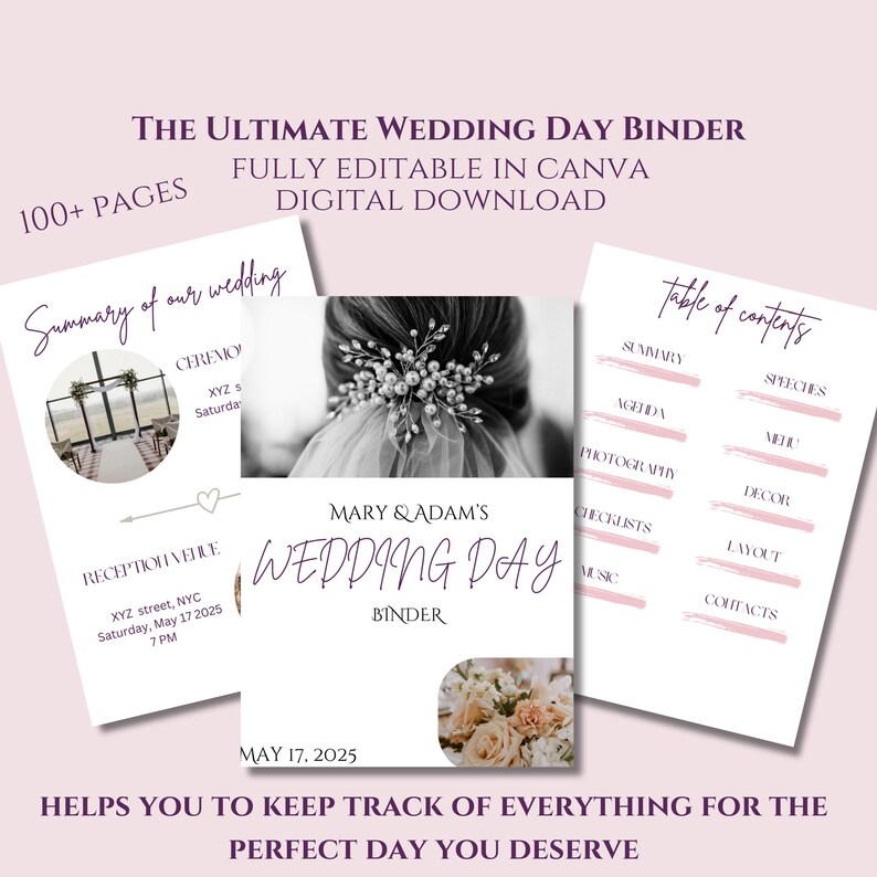 The Ultimate Wedding Day Binder Template - Etsy