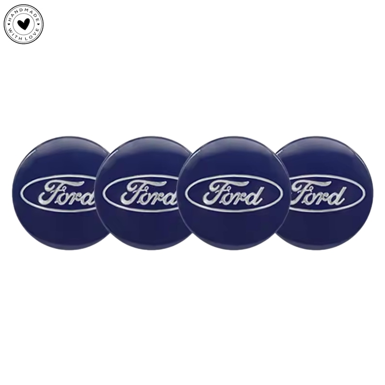 Ford Wheel Hub Stickers: Chrome Rim Center Cap Decals - 56/60/65mm ...