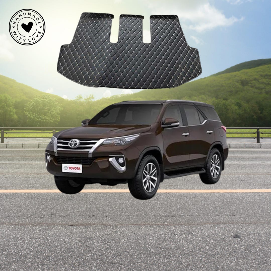 Toyota Fortuner Rear Trunk Mat 2015–2025 | 7D Leather Boot Liner ...