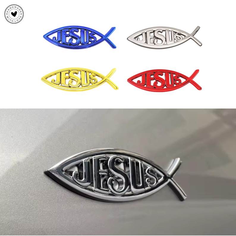 3D Metal Jesus Fish Car Decal: Christian Religious Emblem - Etsy