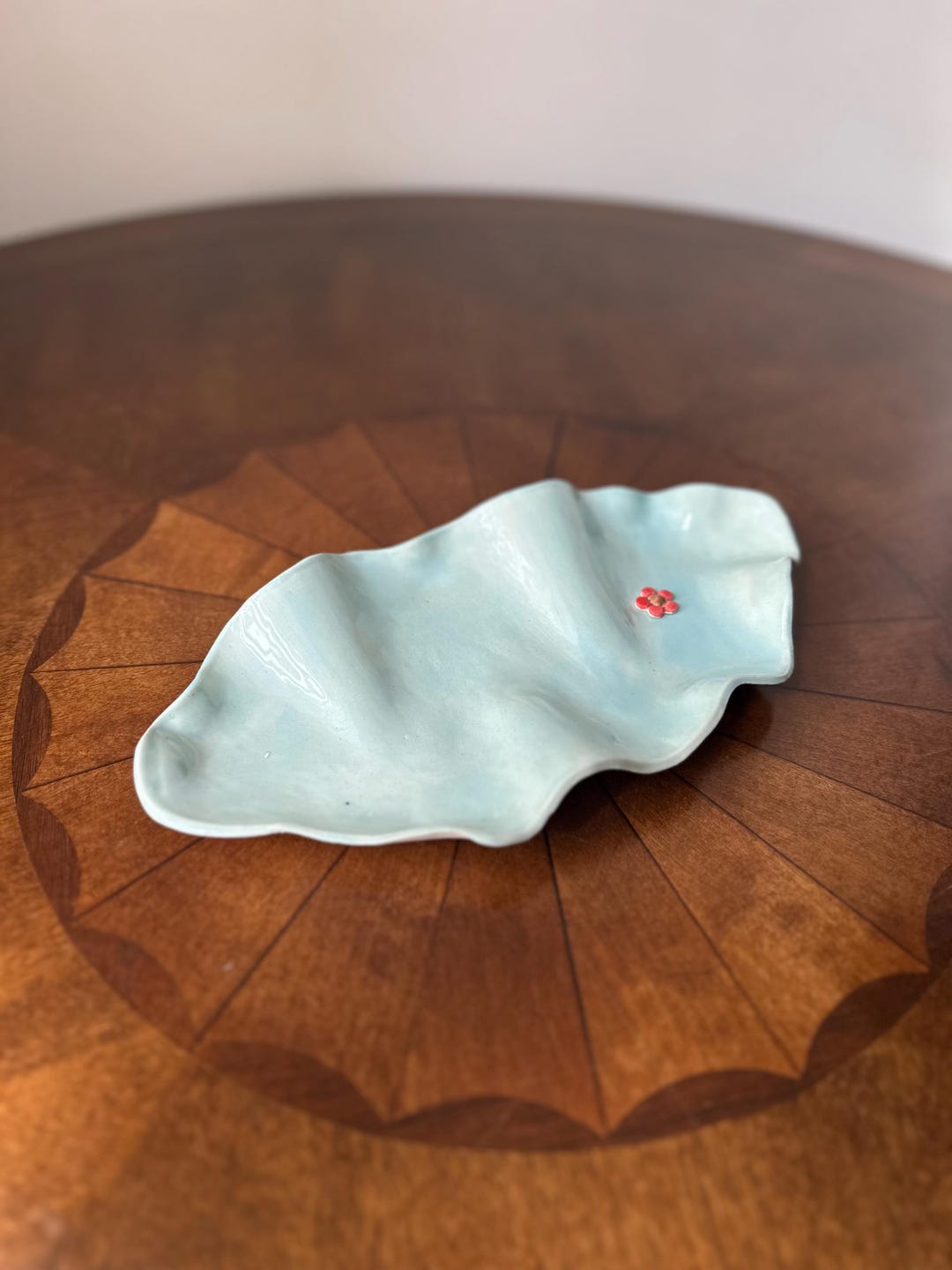 Turquoise Ceramic Appetizer Plate – Handmade Fruit Dish – Coastal Blue ...