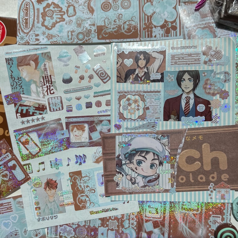 Mint Chocolate Dessert Shop Sticker Sheet - Etsy