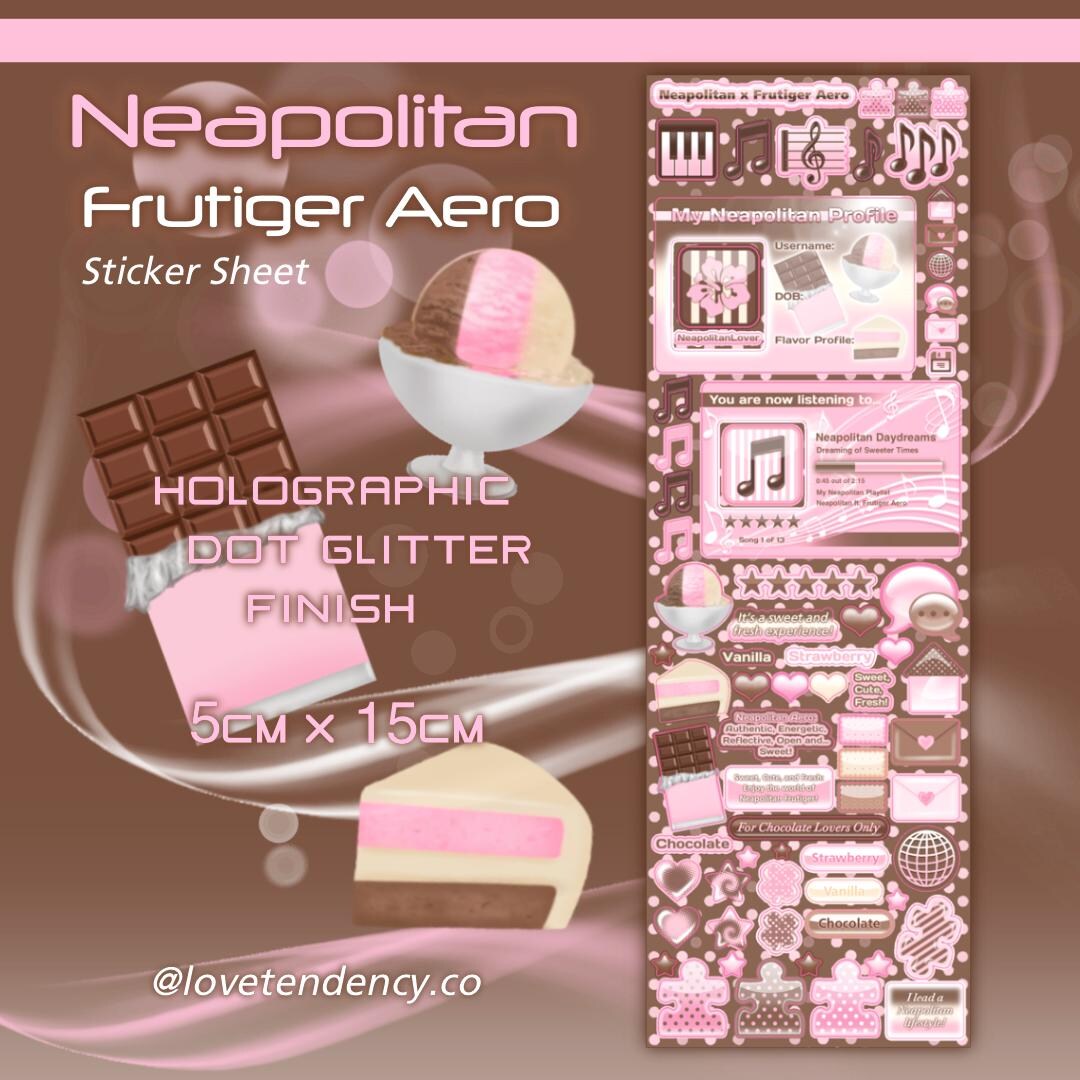 Neapolitan Frutiger Aero Deco Sticker Sheet - Etsy