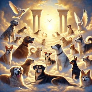 Dog Heaven - 2 Piece Digital Print Collection 16 X 16 in 300DPI - Etsy