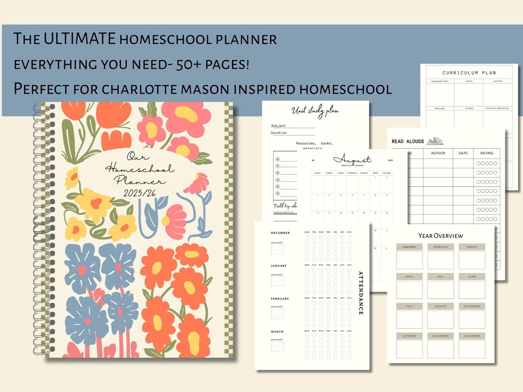 Charlotte Mason Homeschool Planner: Editable Lesson Plans (digital ...