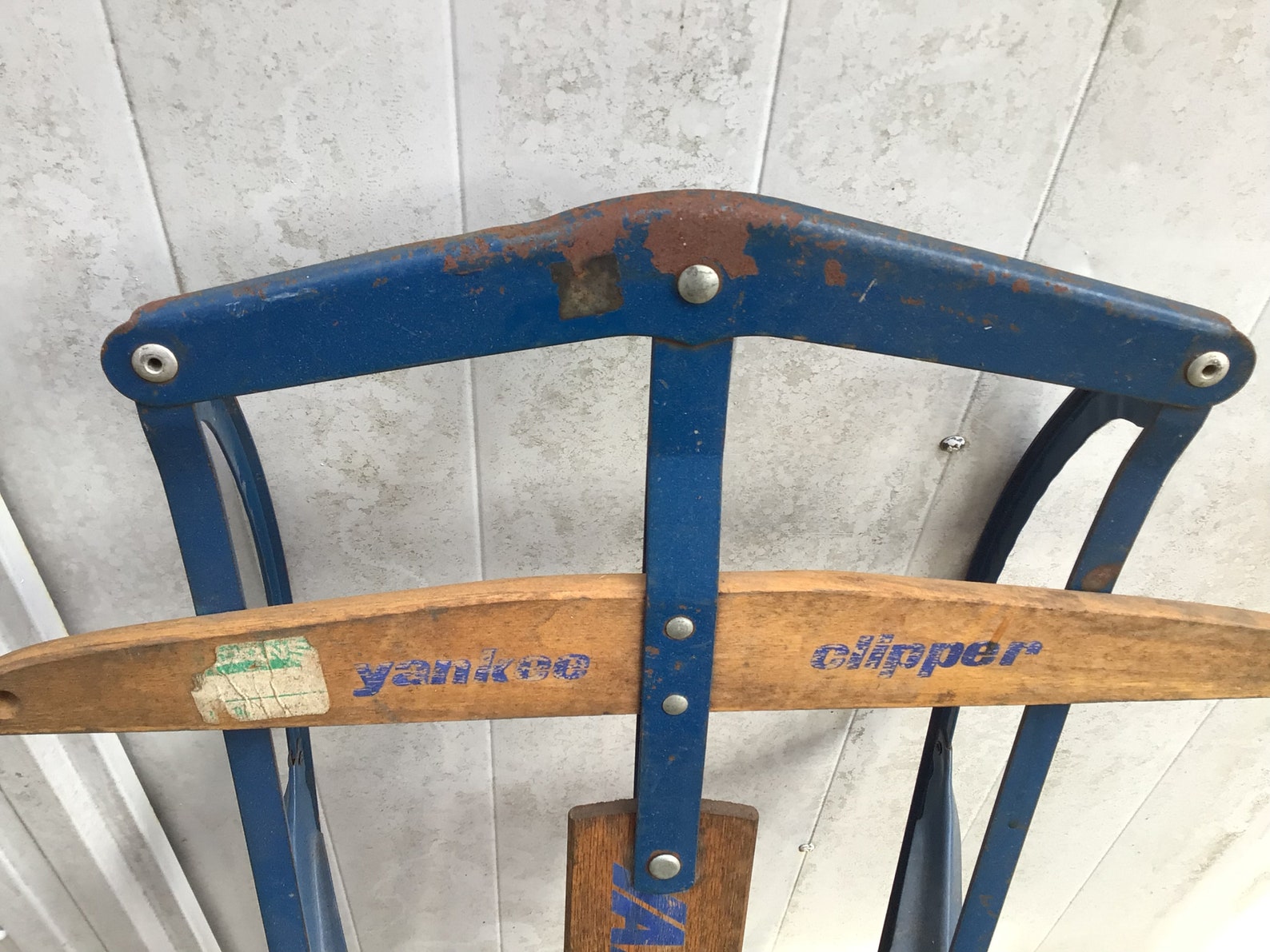 Old Wooden Vintage Solid Wood Blue Yankee Clipper Sled Winter Cabin ...