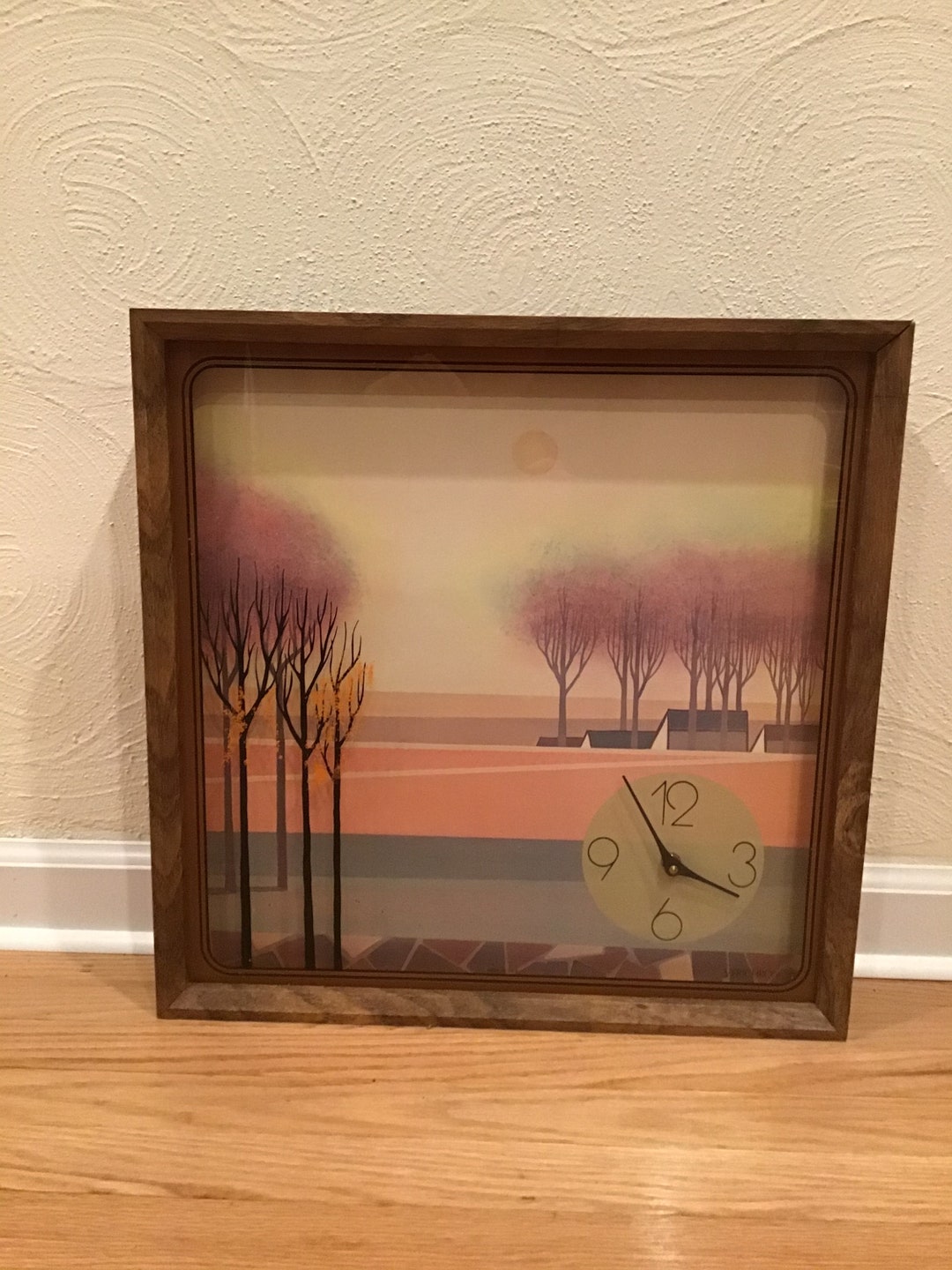 Vintage Retro Square Glass Clock Art Deco Clock Face - Etsy