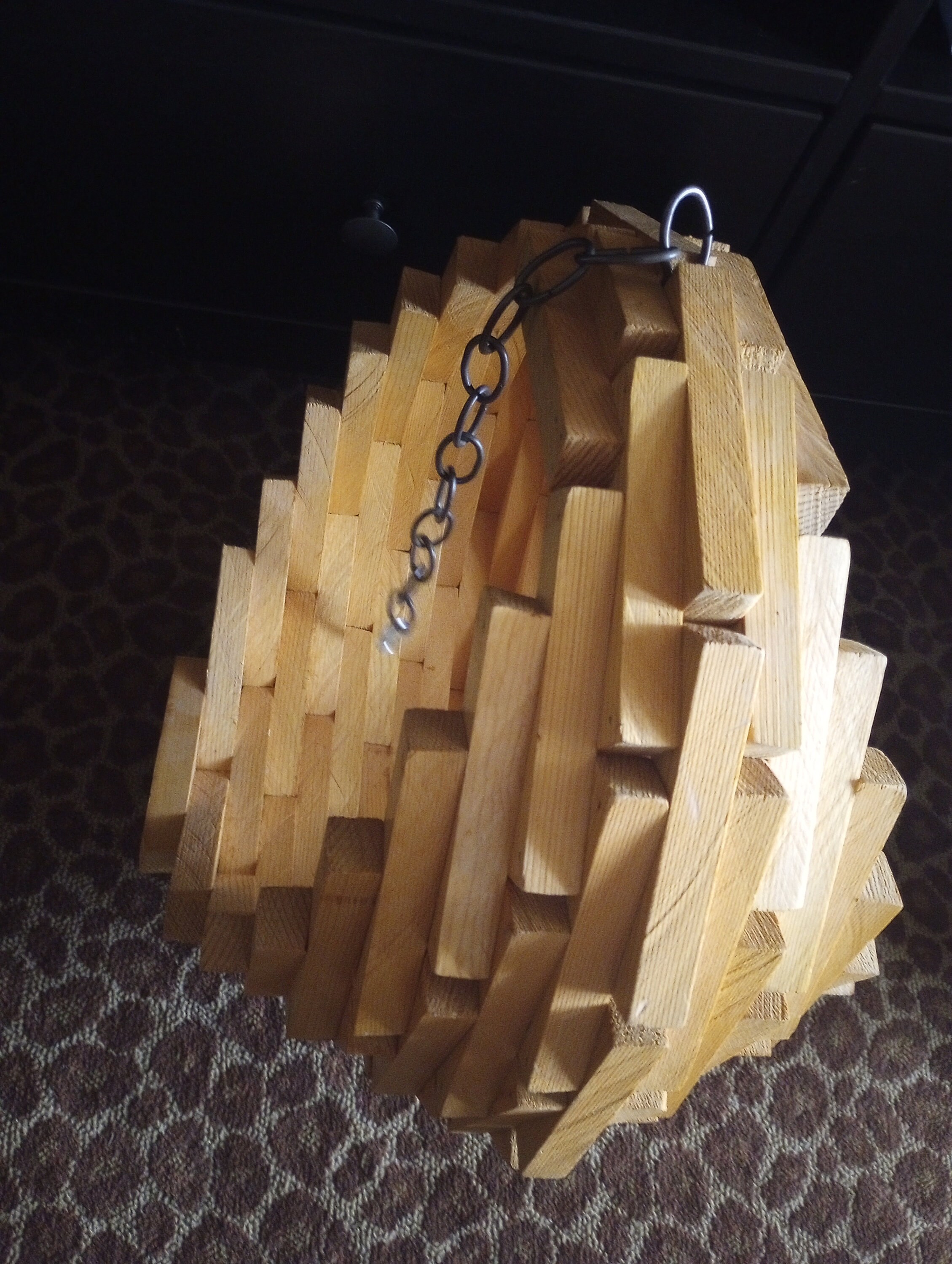 Vintage Mid Century Wooden Hanging Basket Blocks Geometric Planter - Etsy