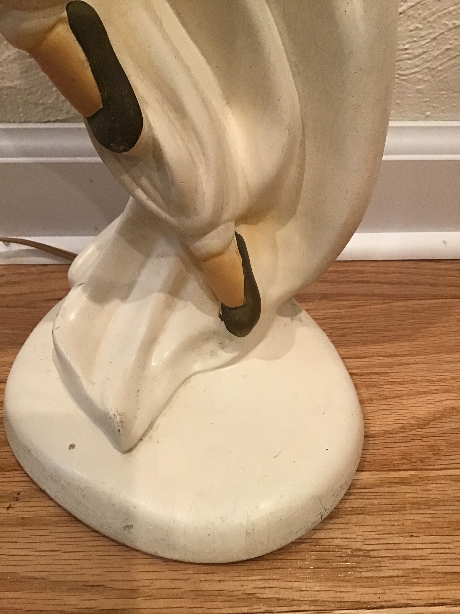 Vintage Chalkware Table Lamp Woman Lady Dancer White - Etsy