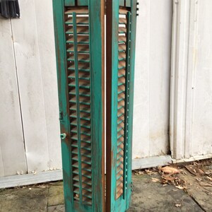 Antique Wood Vintage Louvered Window Shutters Distressed - Etsy