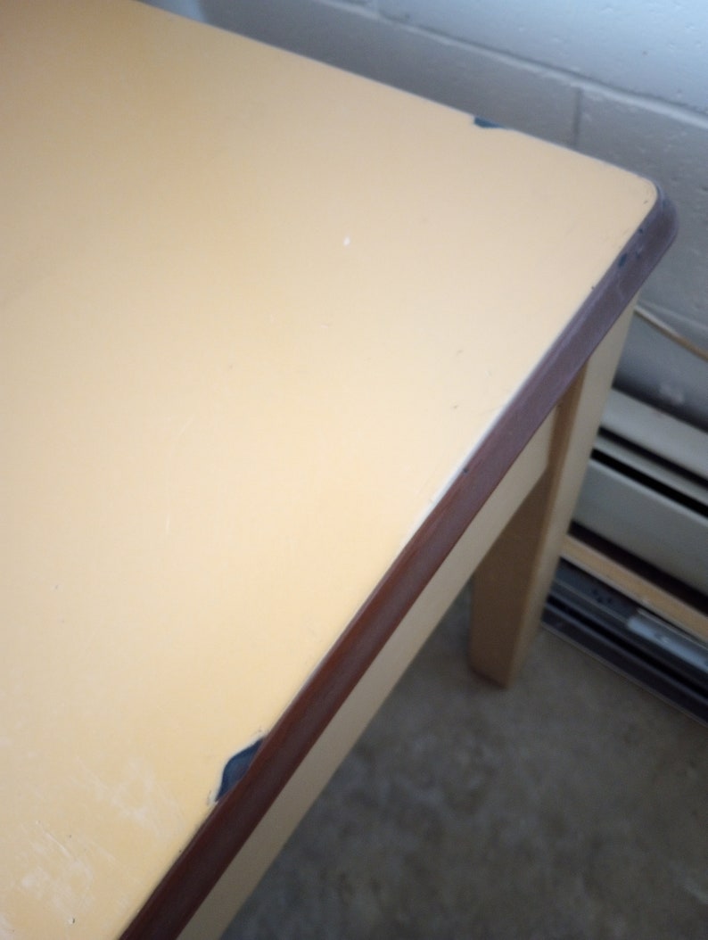 Vintage Antique Brown Porcelain Enamel Top Table Kitchen Dining ...