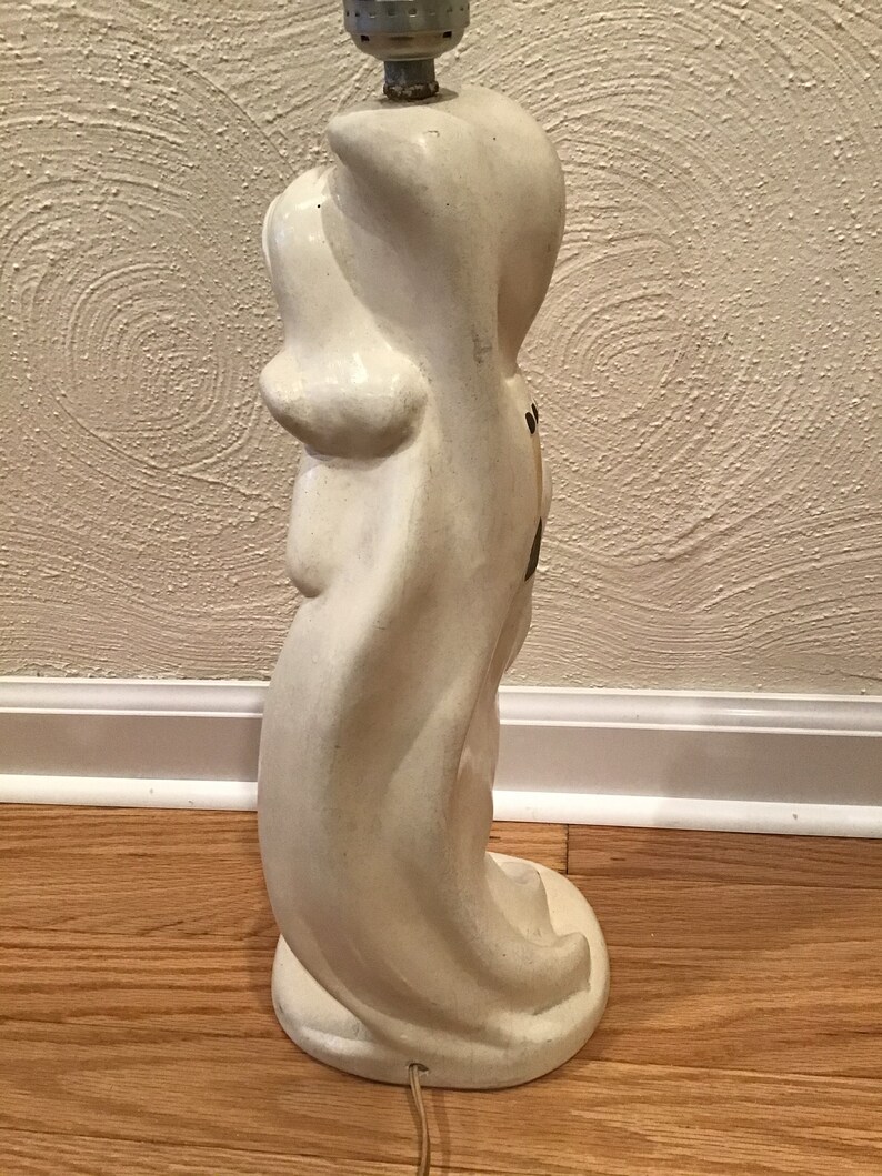 Vintage Chalkware Table Lamp Woman Lady Dancer White - Etsy