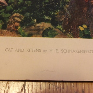 Henry Schnakenberg Cat and Kittens 1937 Original Collotype Colorprints ...