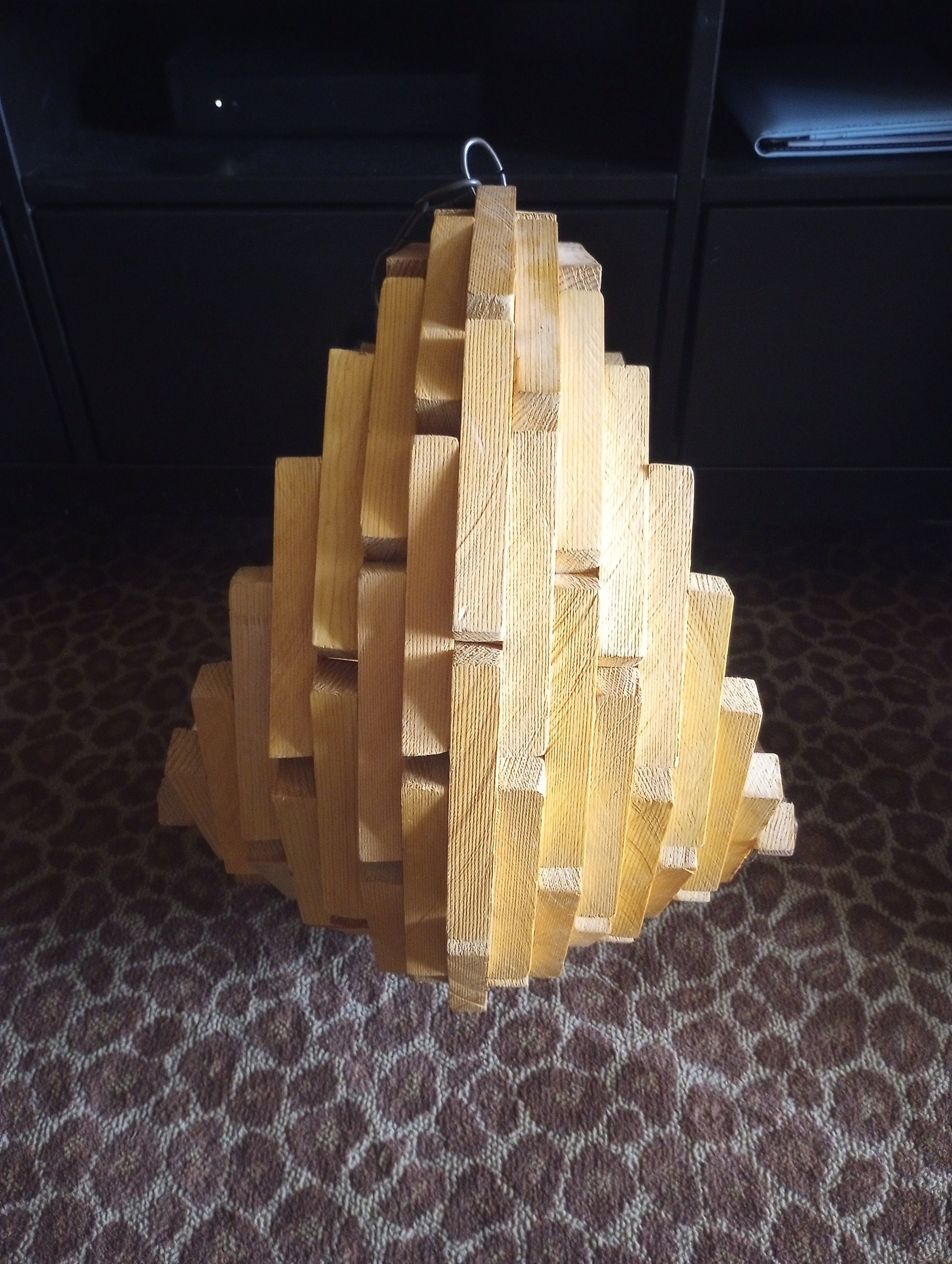 Vintage Mid Century Wooden Hanging Basket Blocks Geometric Planter - Etsy