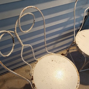 Antique Vintage Chair Ice Cream Wrought Iron Mini Parlor Decorative ...