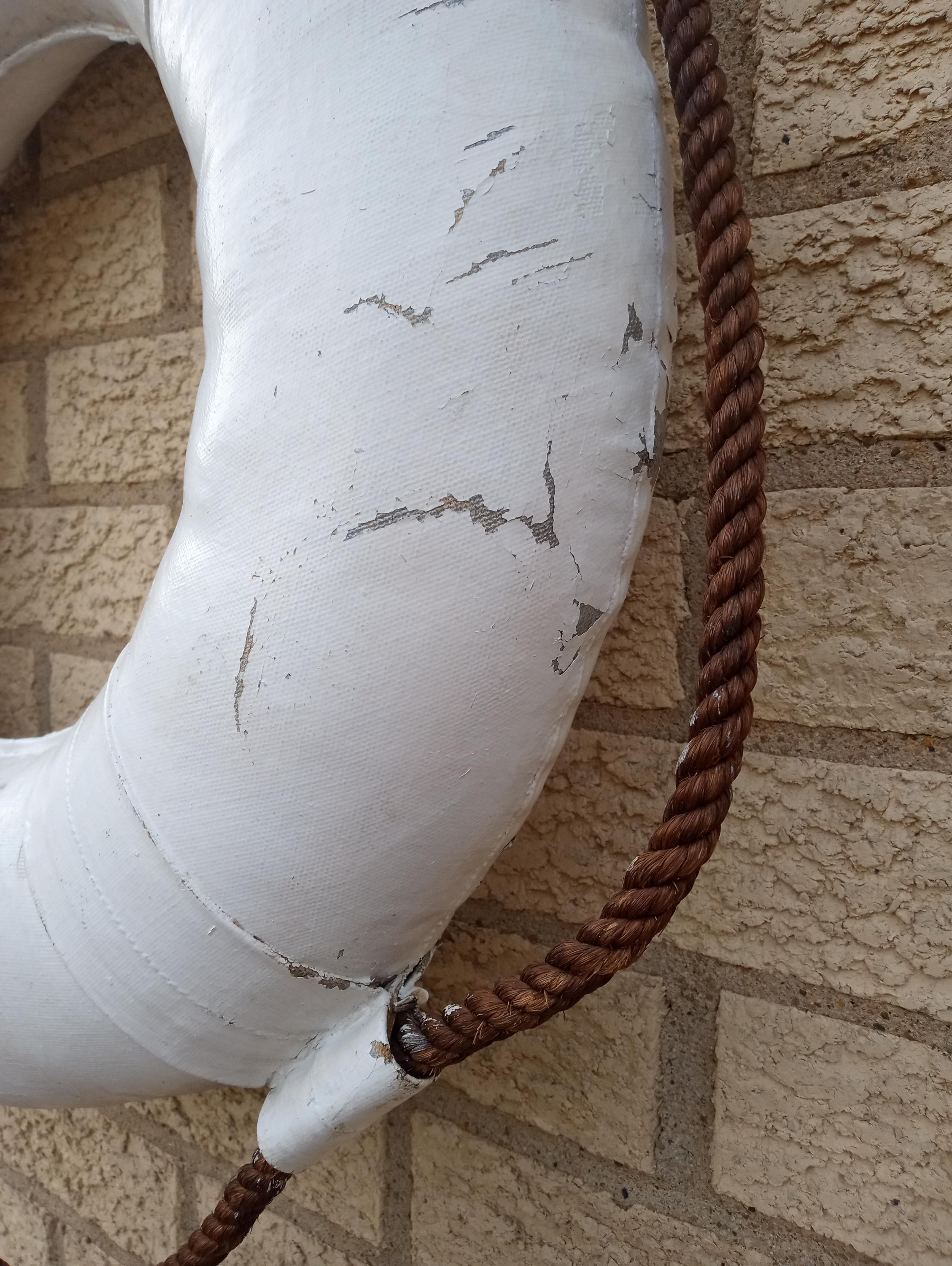 Vintage Antique Life Preserver Saver Painted White Beach House Nautical ...