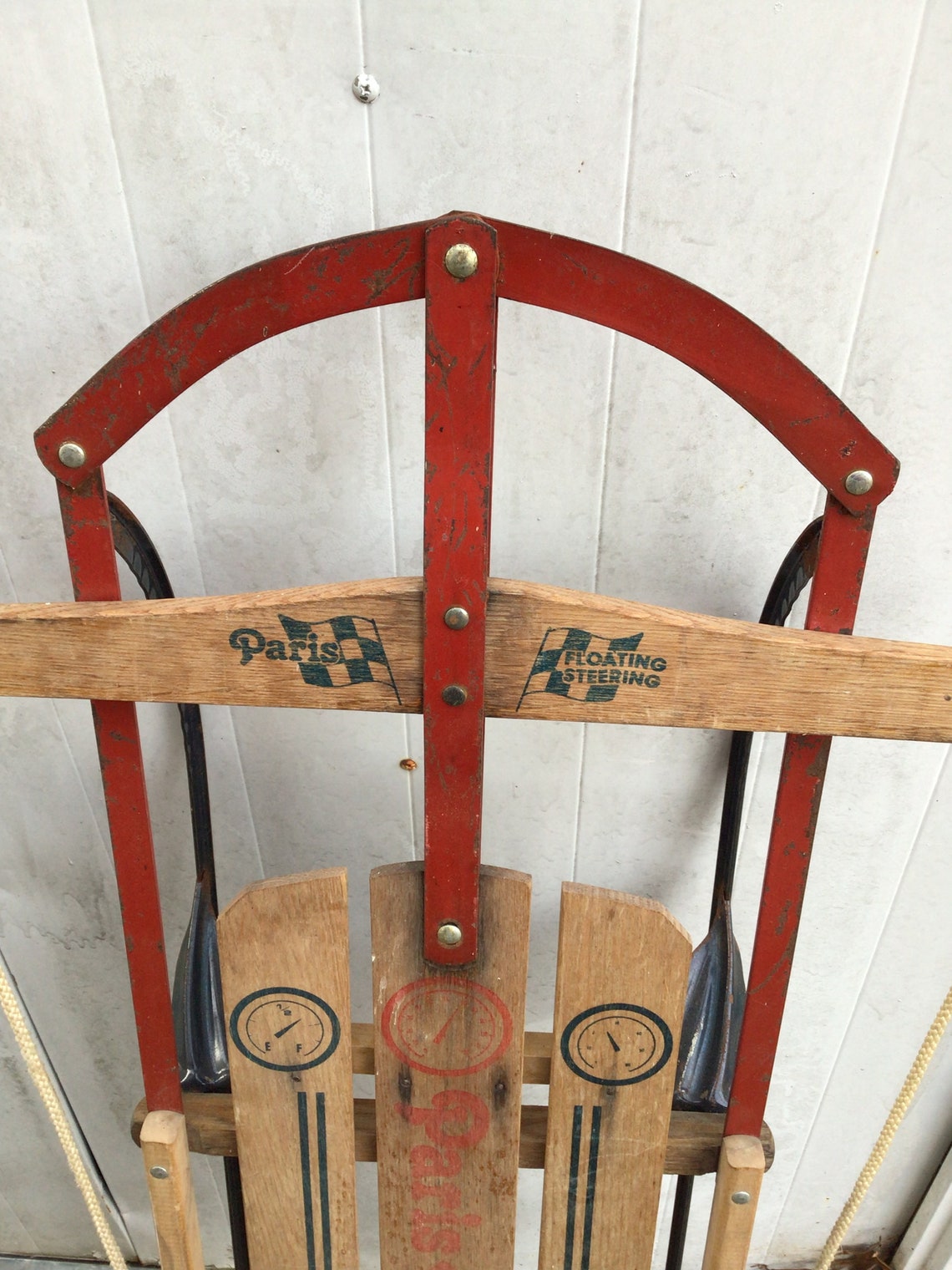 Old Wooden Vintage Solid Wood Paris Sled Winter Cabin Metal - Etsy