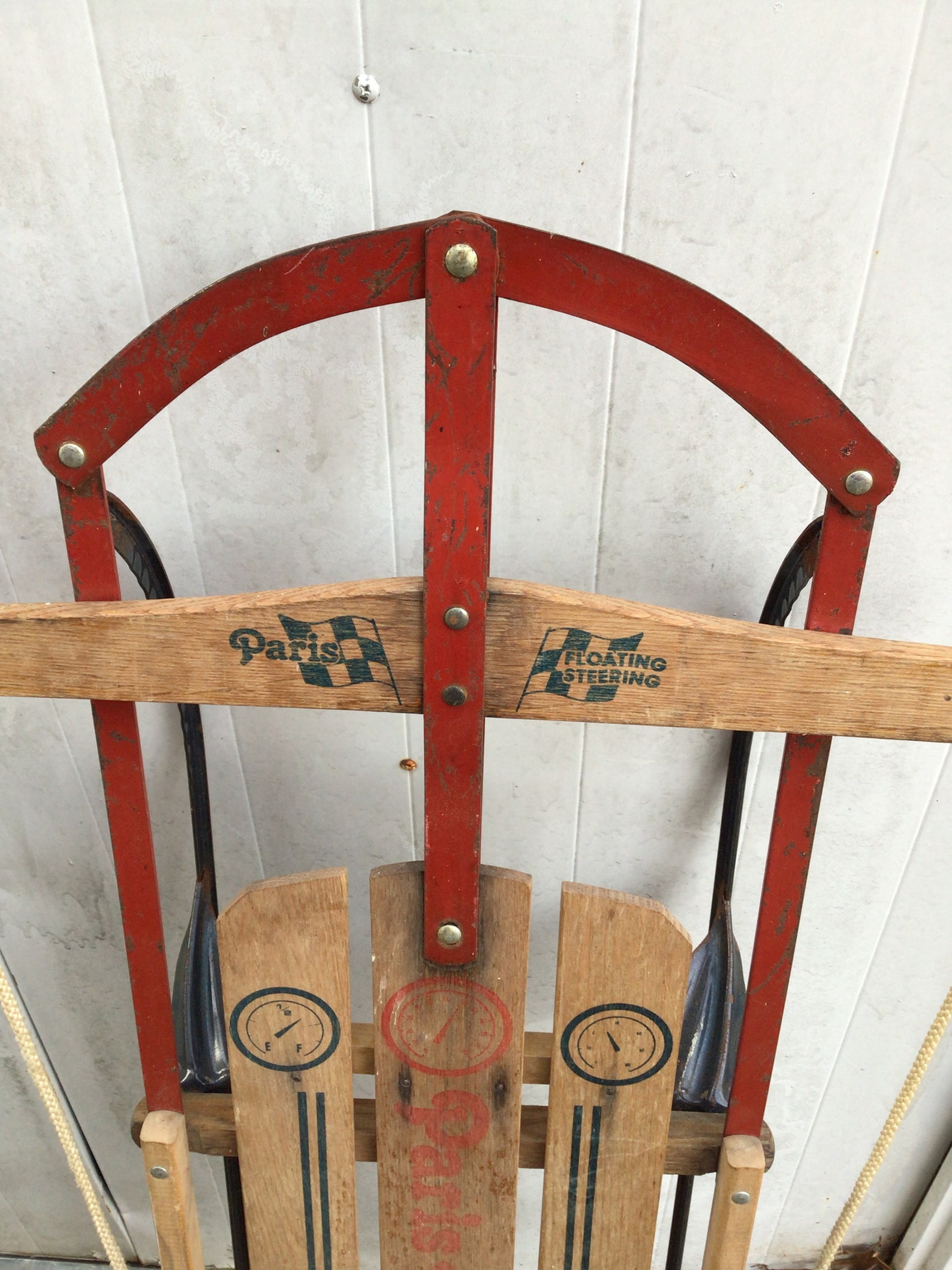 Old Wooden Vintage Solid Wood Paris Sled Winter Cabin Metal - Etsy