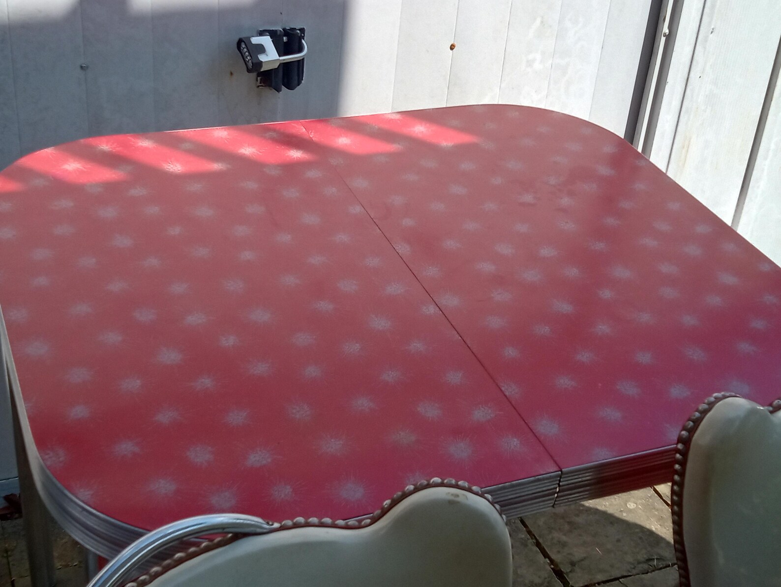 Vintage Formica Chrome Dinette Dining Kitchen Table Red Atomic ...