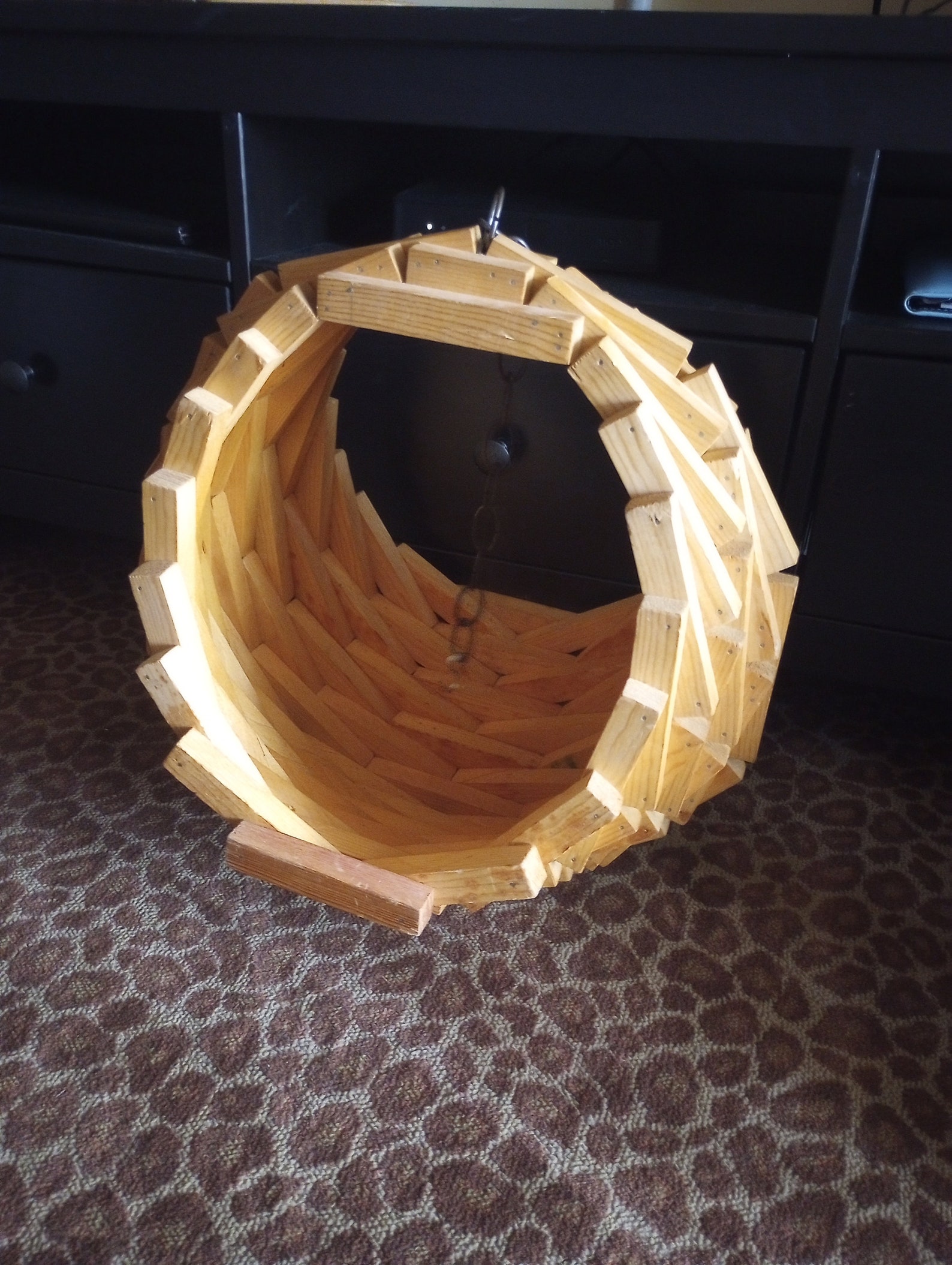 Vintage Mid Century Wooden Hanging Basket Blocks Geometric Planter - Etsy