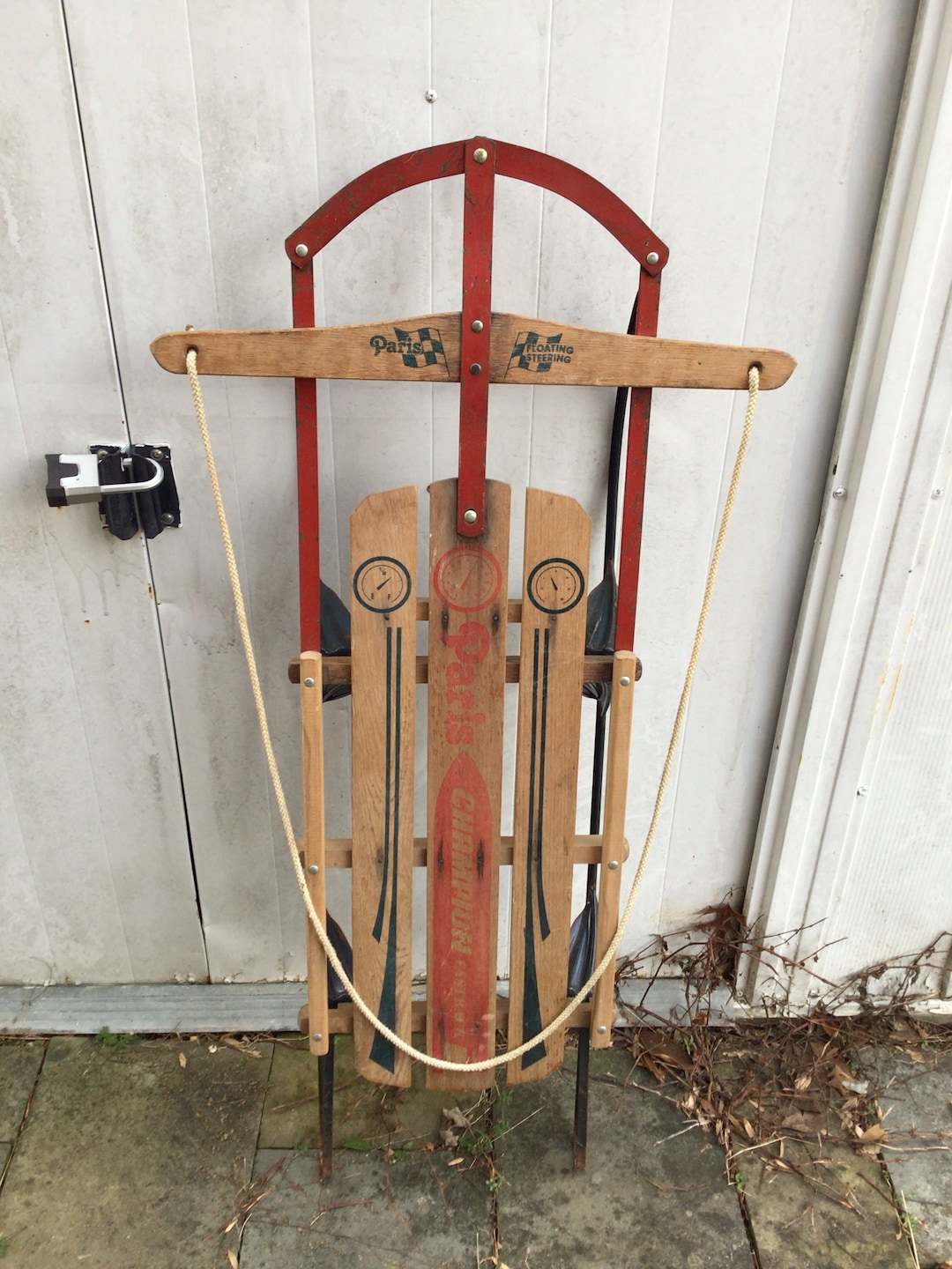 Old Wooden Vintage Solid Wood Paris Sled Winter Cabin Metal - Etsy