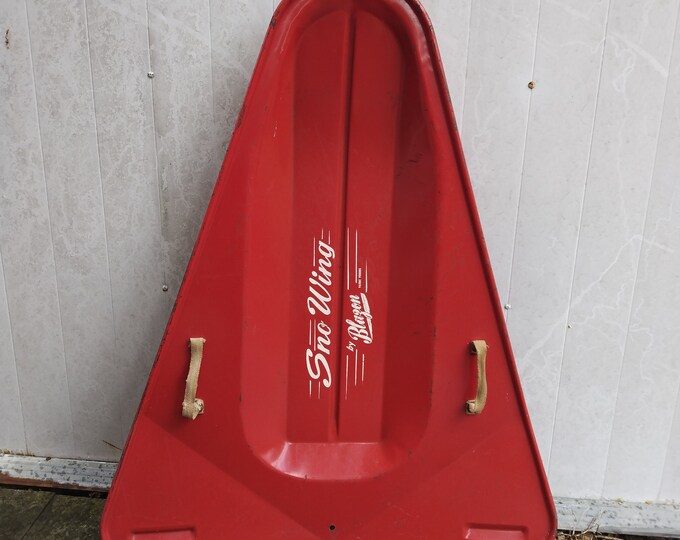 Old Vintage Metal Red Sno Wing Sled Snowing Blazon - Etsy