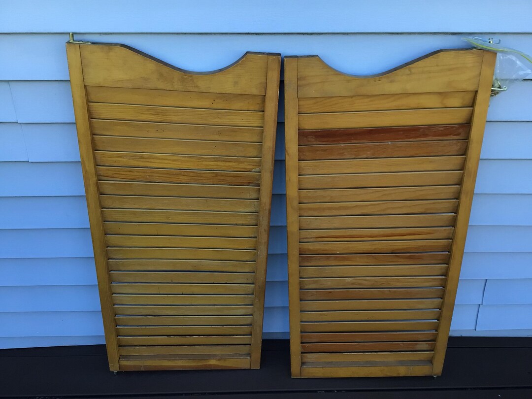 Antique Vintage Wood Vintage Louvered Saloon Swinging Cafe Doors ...