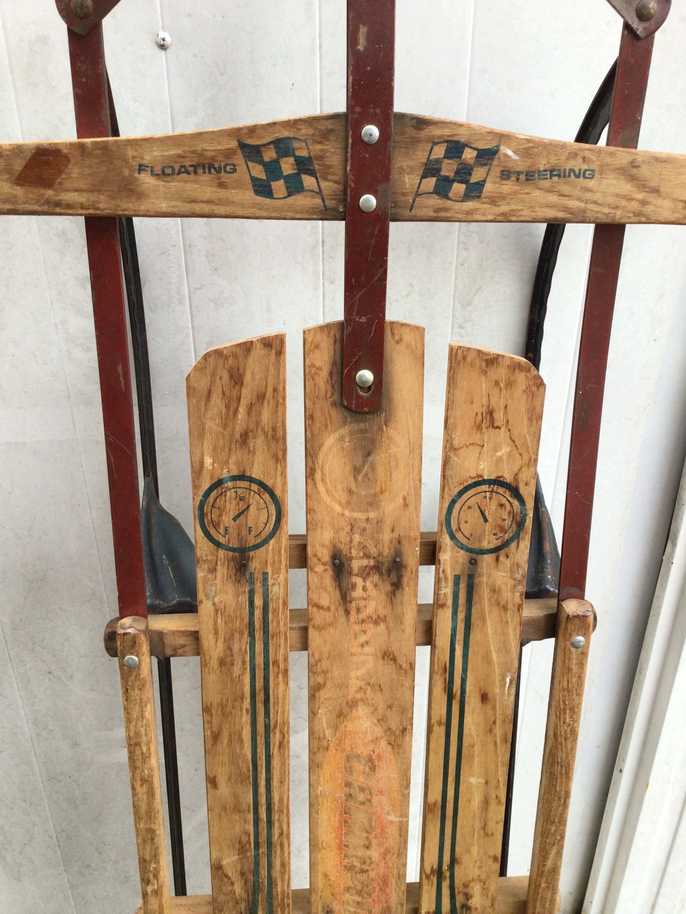 Old Wooden Vintage Solid Wood Sled Winter Cabin Metal Glading - Etsy