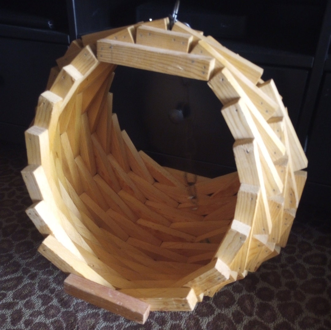 Vintage Mid Century Wooden Hanging Basket Blocks Geometric Planter - Etsy