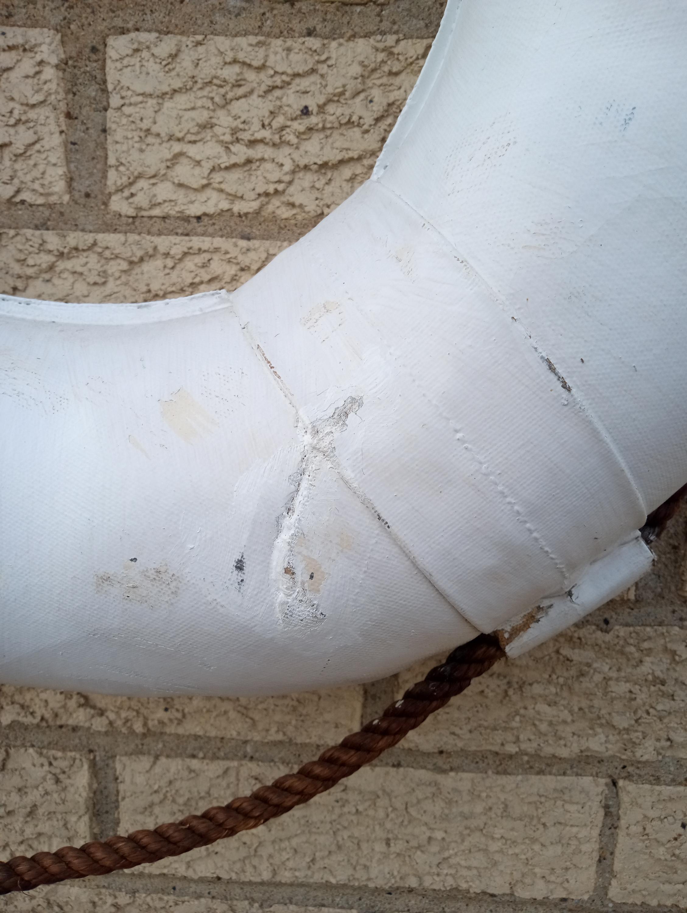 Vintage Antique Life Preserver Saver Painted White Beach House Nautical ...