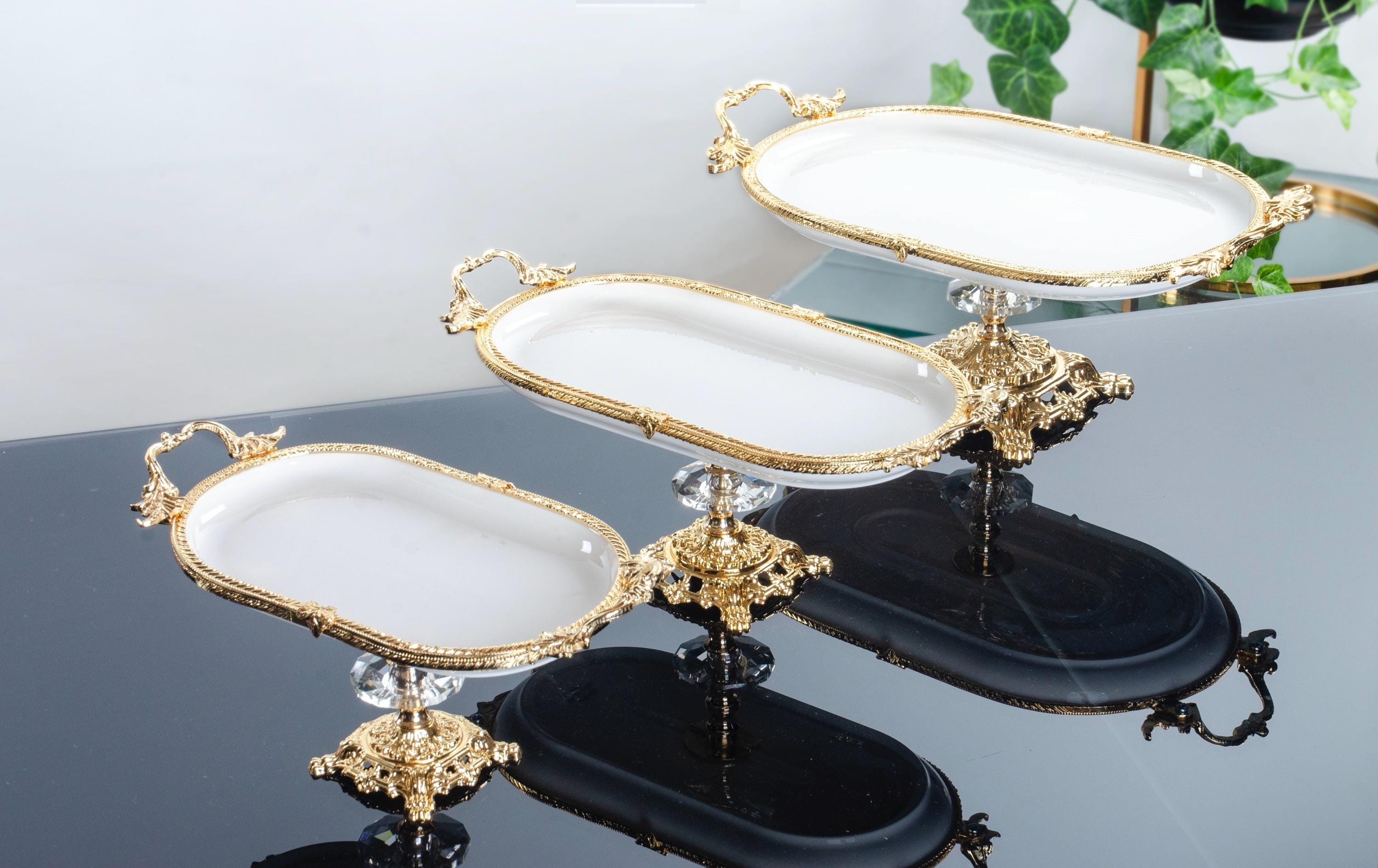 Elegant Pedestal Serving Plate Display Stand for Dining and Gold ...