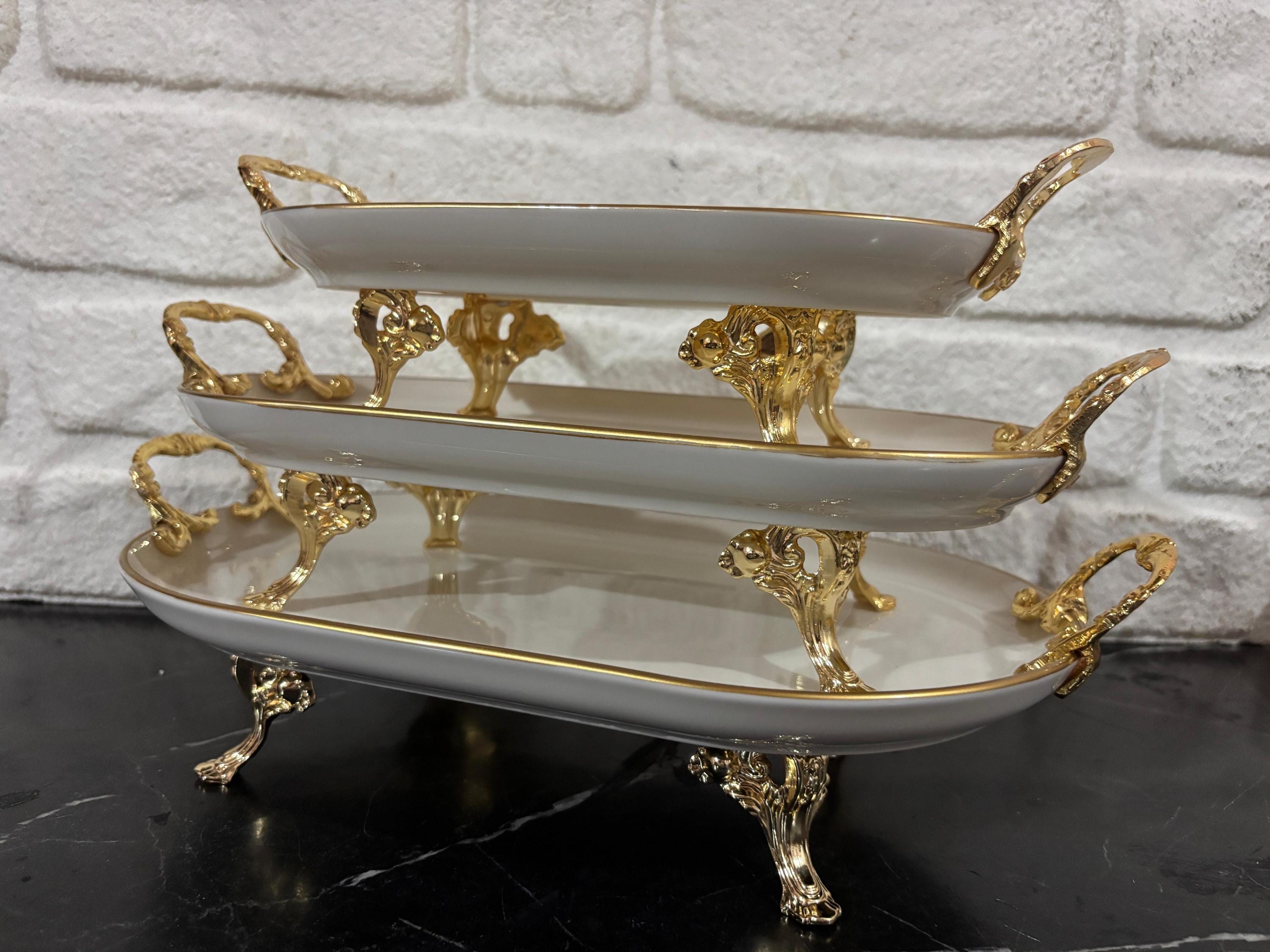 Decorative Serving Stand Pedestal Plate for Desserts, Snacks Elegant ...
