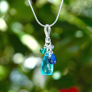 NEW Turquoise Quartz Pyramid Necklace / Sterling Silver / Cobalt Blue ...