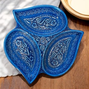 Handmade Turkish Ceramic Serving Tray, Divided Appetizer Dish - Etsy