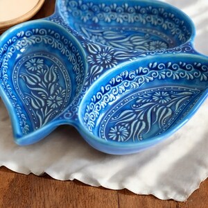 Handmade Turkish Ceramic Serving Tray, Divided Appetizer Dish - Etsy