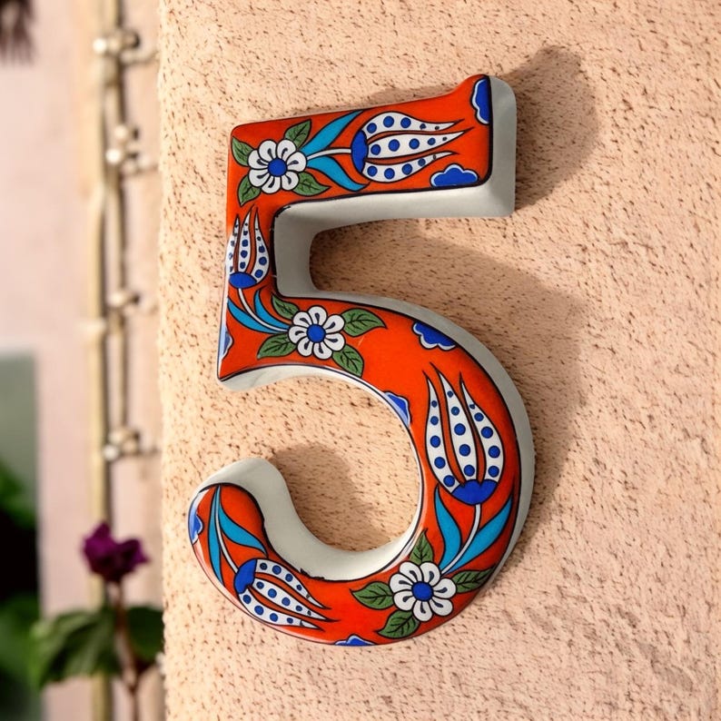 Ceramic House Numbers, Address Sign, Unique House Number Plaque - Etsy